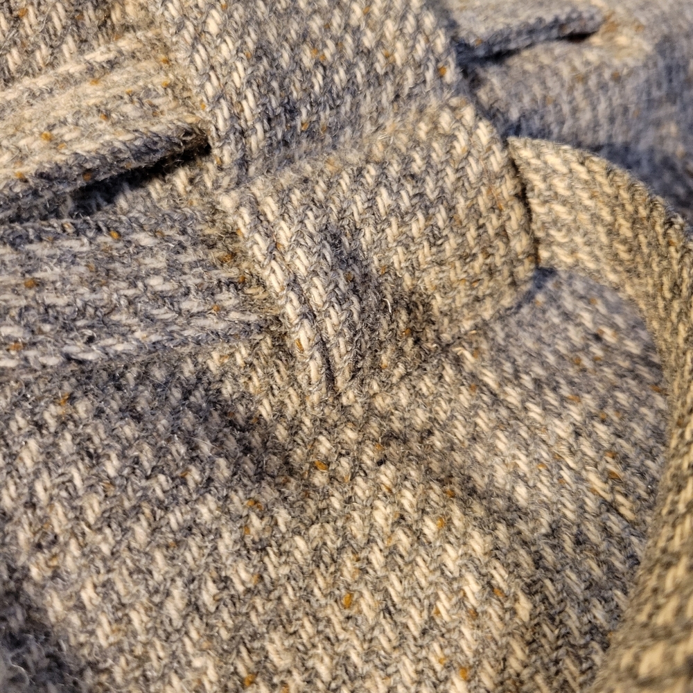 100% Wool Tweed Maxi Trench With Cinched Waist - Gem